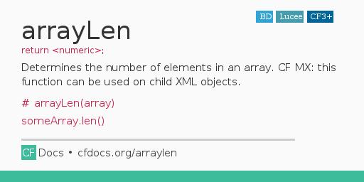 Arraylen Code Examples And Cfml Documentation