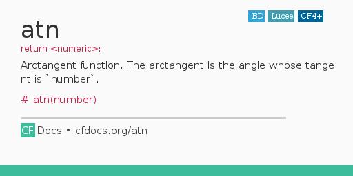 atn Code Examples and CFML Documentation