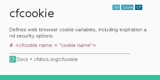 Cfcookie Code Examples And Cfml Documentation