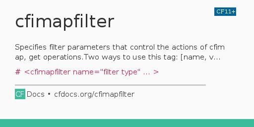 cfimapfilter Code Examples and CFML Documentation