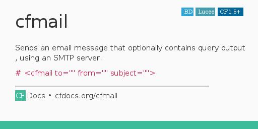cfmail Code Examples and CFML Documentation