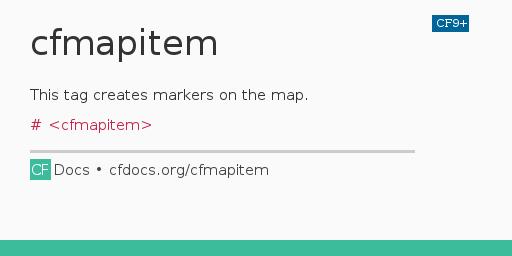 Cfmapitem Cfml Documentation