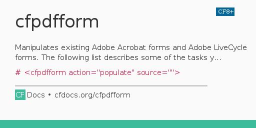cfpdfform CFML Documentation