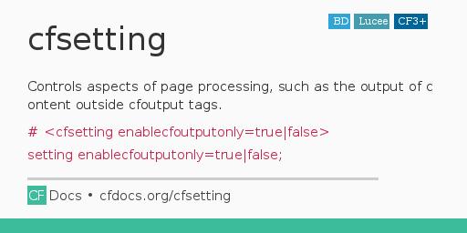 Cfsetting Code Examples And Cfml Documentation 9220