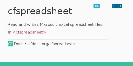 cfspreadsheet Code Examples and CFML Documentation