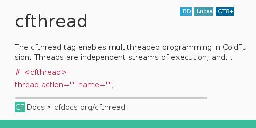 cfthread Code Examples and CFML Documentation