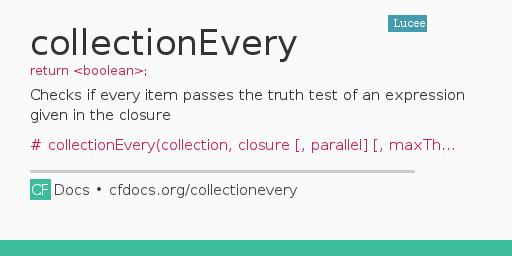 collectionEvery Code Examples and CFML Documentation