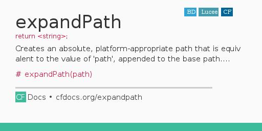 Expandpath Code Examples And Cfml Documentation 5111