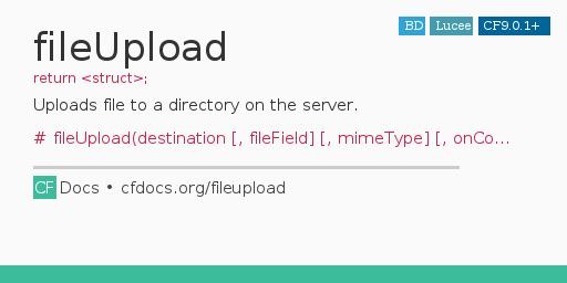 Fileupload Code Examples And Cfml Documentation