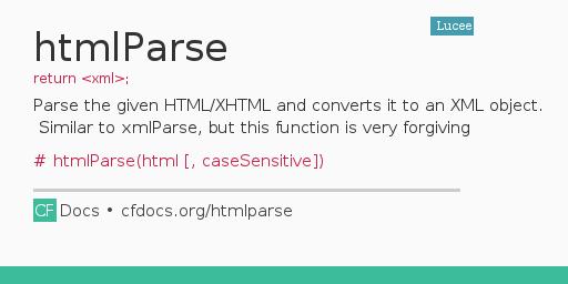 htmlParse Code Examples and CFML Documentation