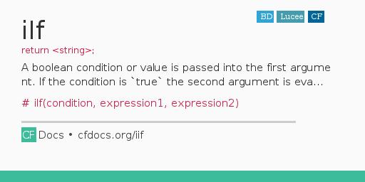 iIf Code Examples and CFML Documentation