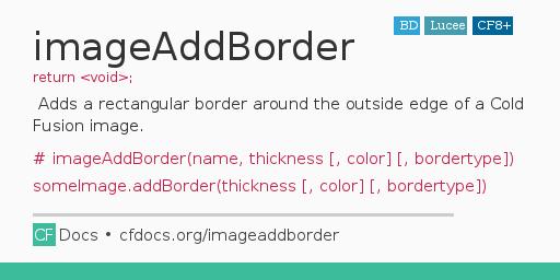 imageAddBorder Code Examples and CFML Documentation