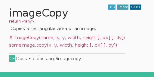 imageCopy Code Examples and CFML Documentation