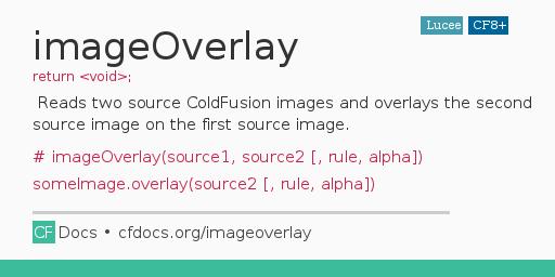 imageOverlay Code Examples and CFML Documentation