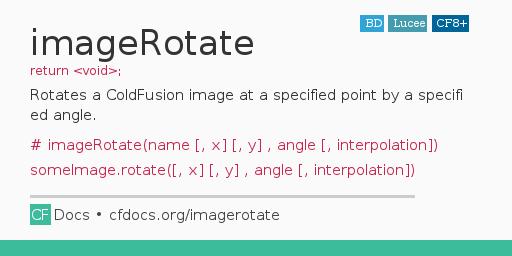 imageRotate Code Examples and CFML Documentation