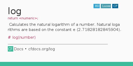 log Code Examples and CFML Documentation