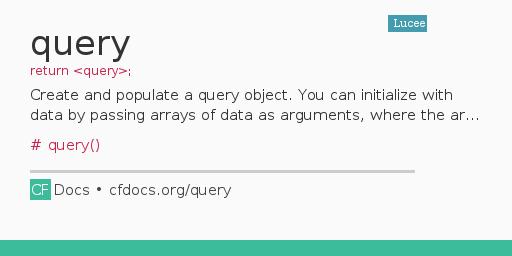 Query Code Examples And Cfml Documentation