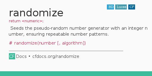 randomize Code Examples and CFML Documentation