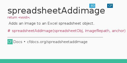 spreadsheetAddimage Code Examples and CFML Documentation