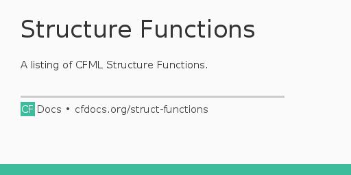 Structure Functions CFML Documentation