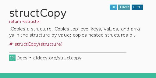 Structcopy Code Examples And Cfml Documentation 