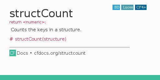 structCount Code Examples and CFML Documentation