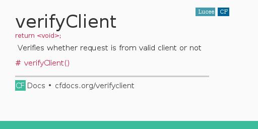 verifyClient CFML Documentation