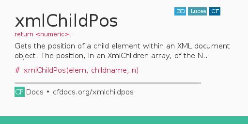xmlChildPos CFML Documentation