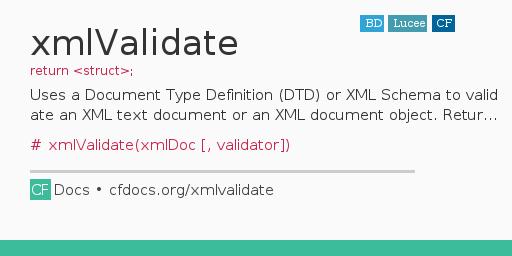 Xmlvalidate Code Examples And Cfml Documentation